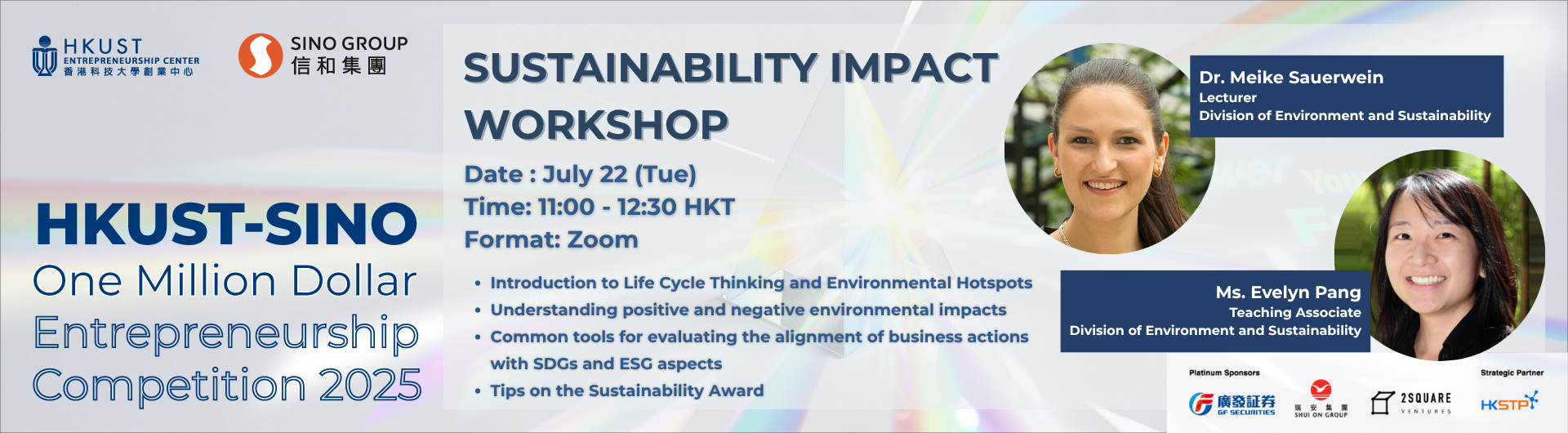 Sustainability Impact Workshop of HKUST-SINO One Million Dollar Entrepreneurship Competition ...